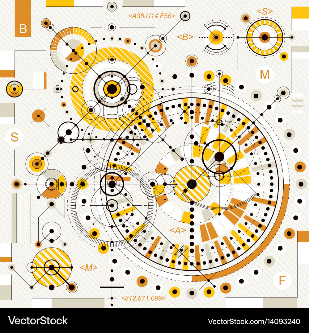 Mechanical scheme engineering drawing Royalty Free Vector