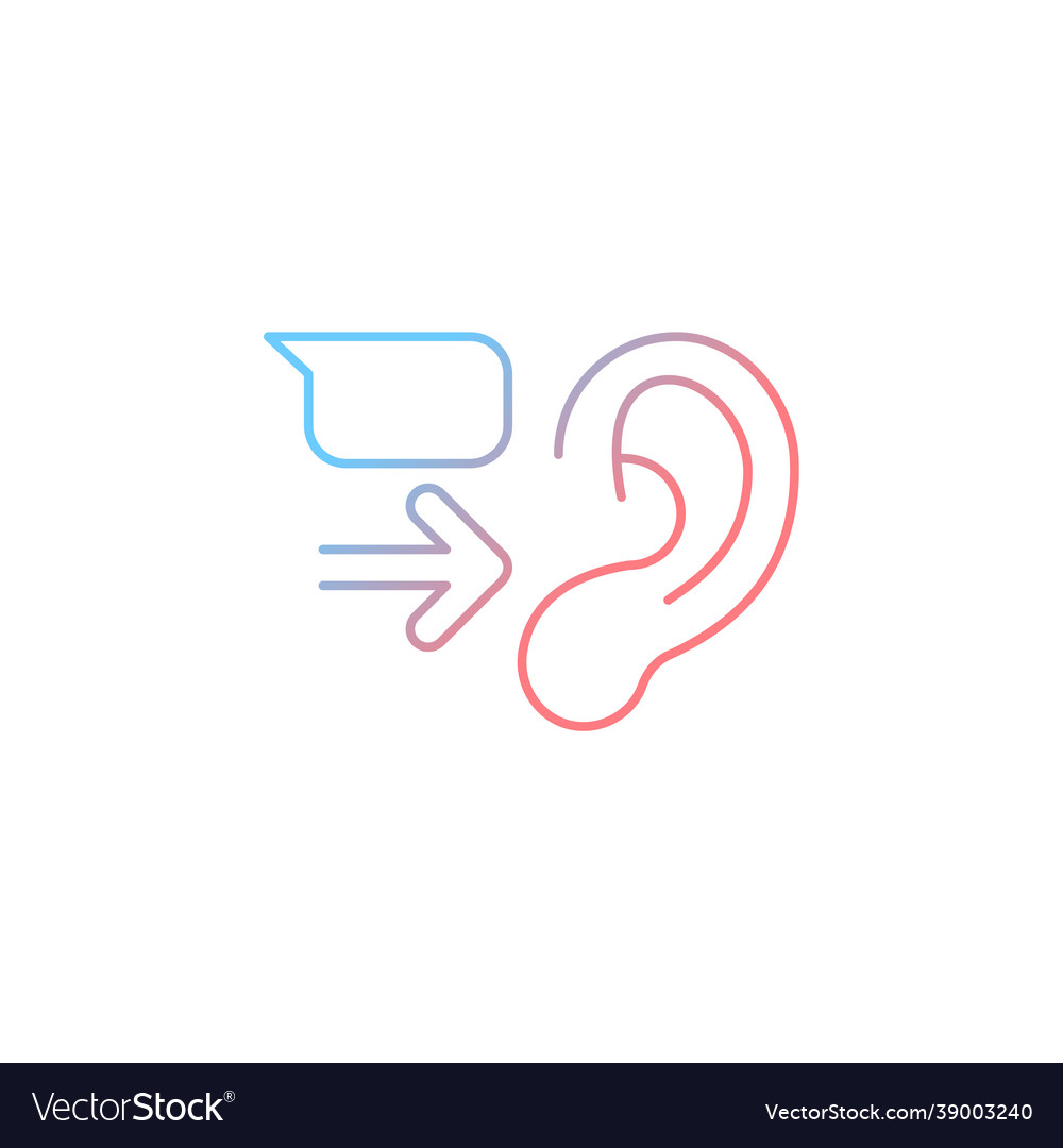 Message receiver gradient linear icon Royalty Free Vector