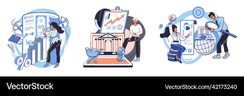 Online banking system financial consulting Vector Image
