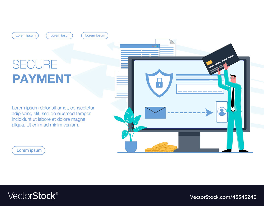 Secure payment 2 Royalty Free Vector Image - VectorStock
