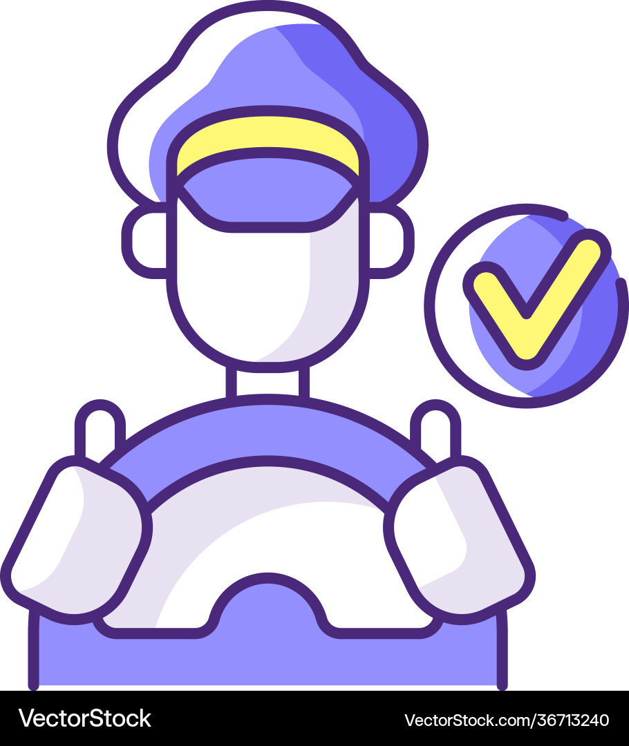 Verified drivers rgb color icon Royalty Free Vector Image