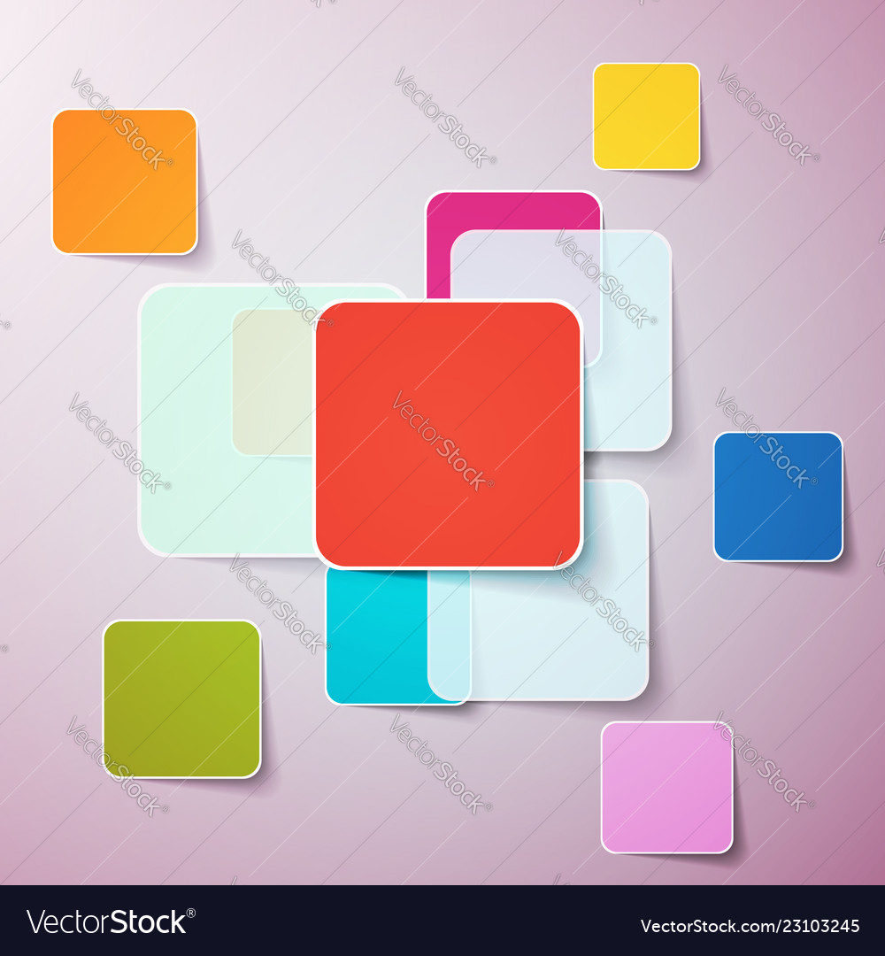 Abstract background of color boxes template Vector Image