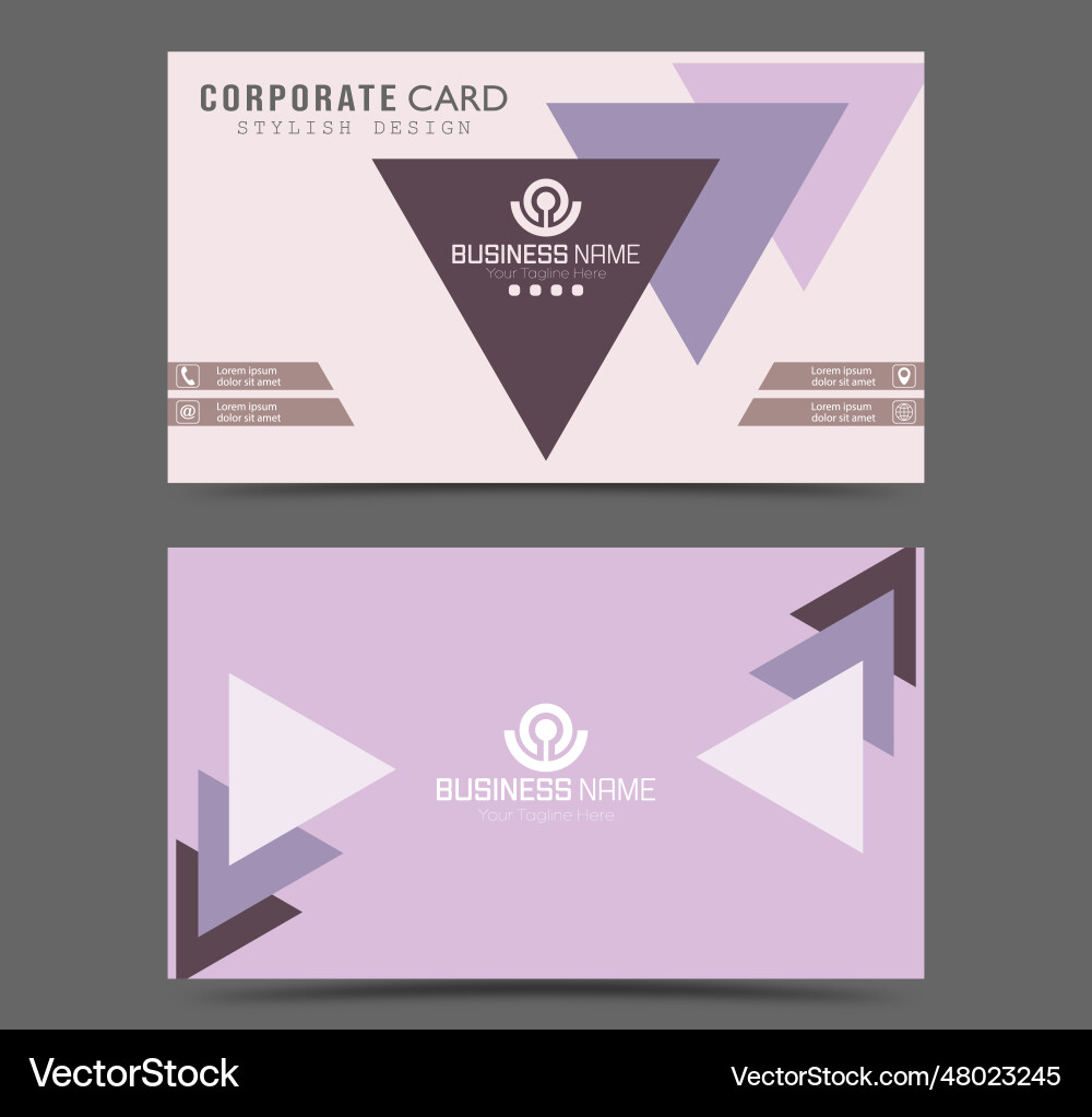 Business card double-sided card design Royalty Free Vector