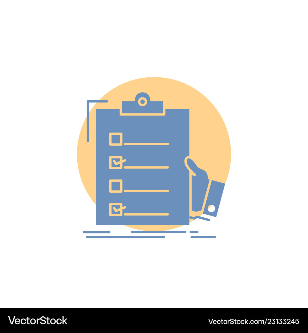 Checklist check expertise list clipboard glyph Vector Image