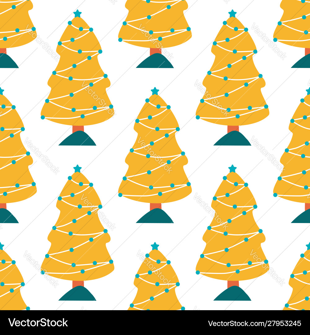 Christmas winter forest landscape seamless Vector Image