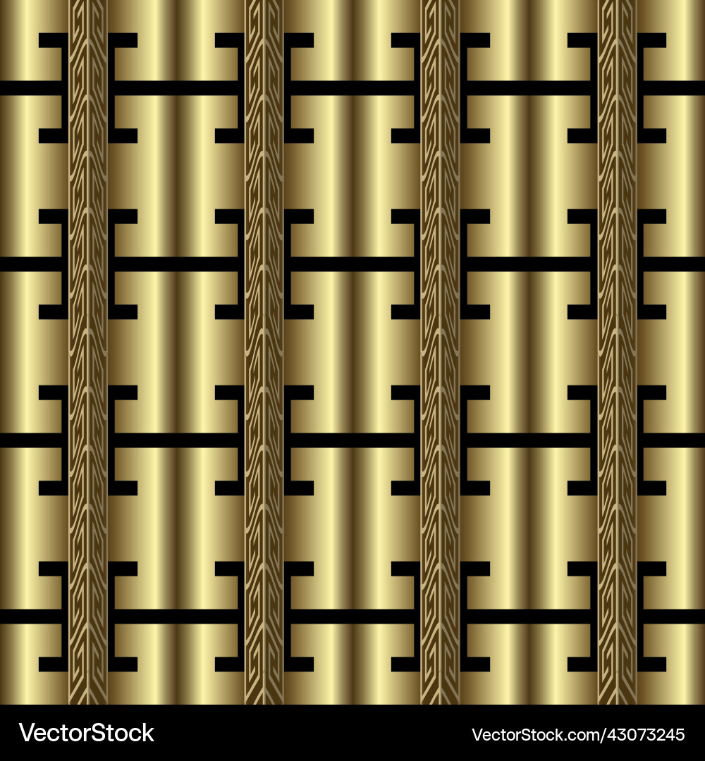 Gold 3d borders greek seamless pattern ornamental Vector Image