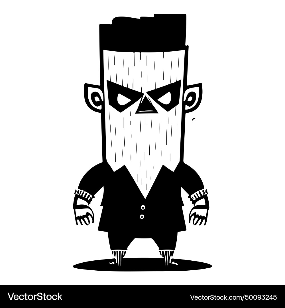 Halloween frankenstein scary sketch draw Vector Image