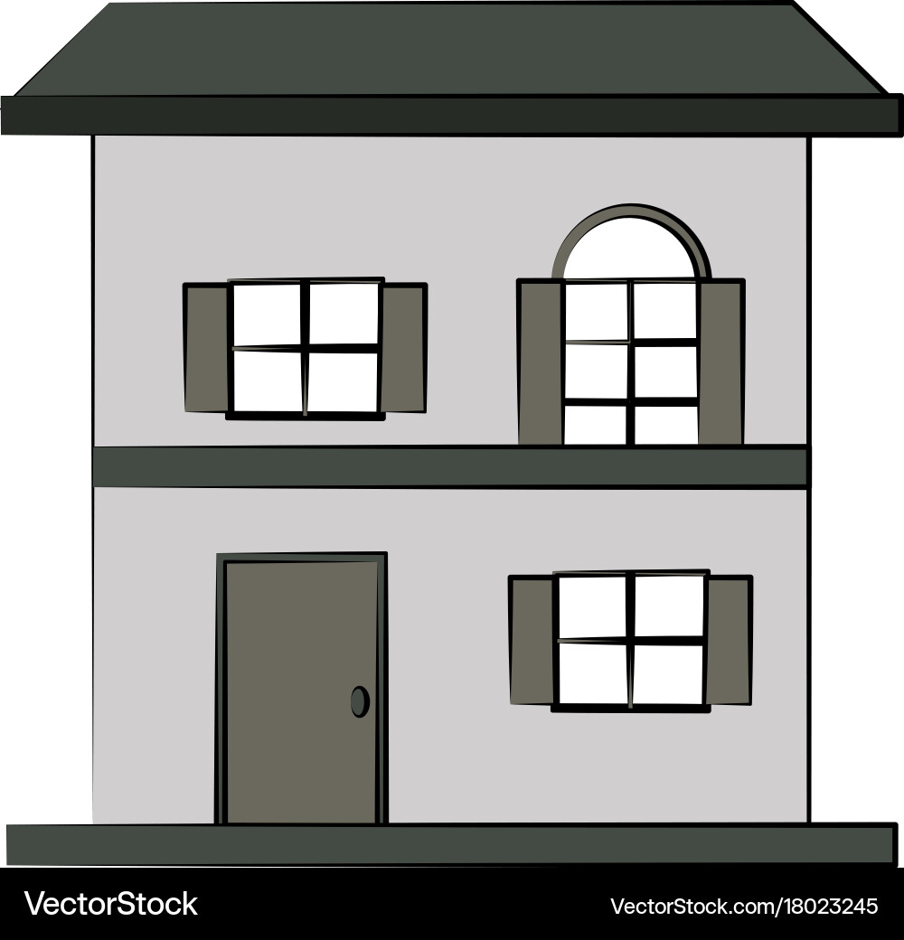 House or home two story icon image Royalty Free Vector Image