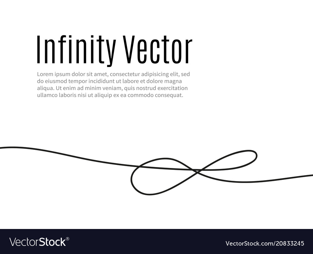 Infinity in solid lines drawing continuous Vector Image