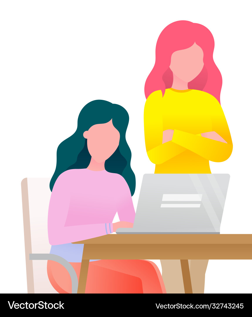 Manager monitoring work employee at work Vector Image