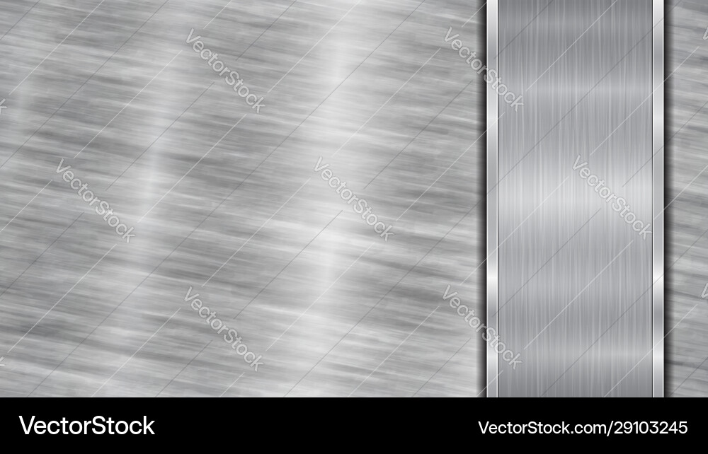 Metal background with polished plate Royalty Free Vector