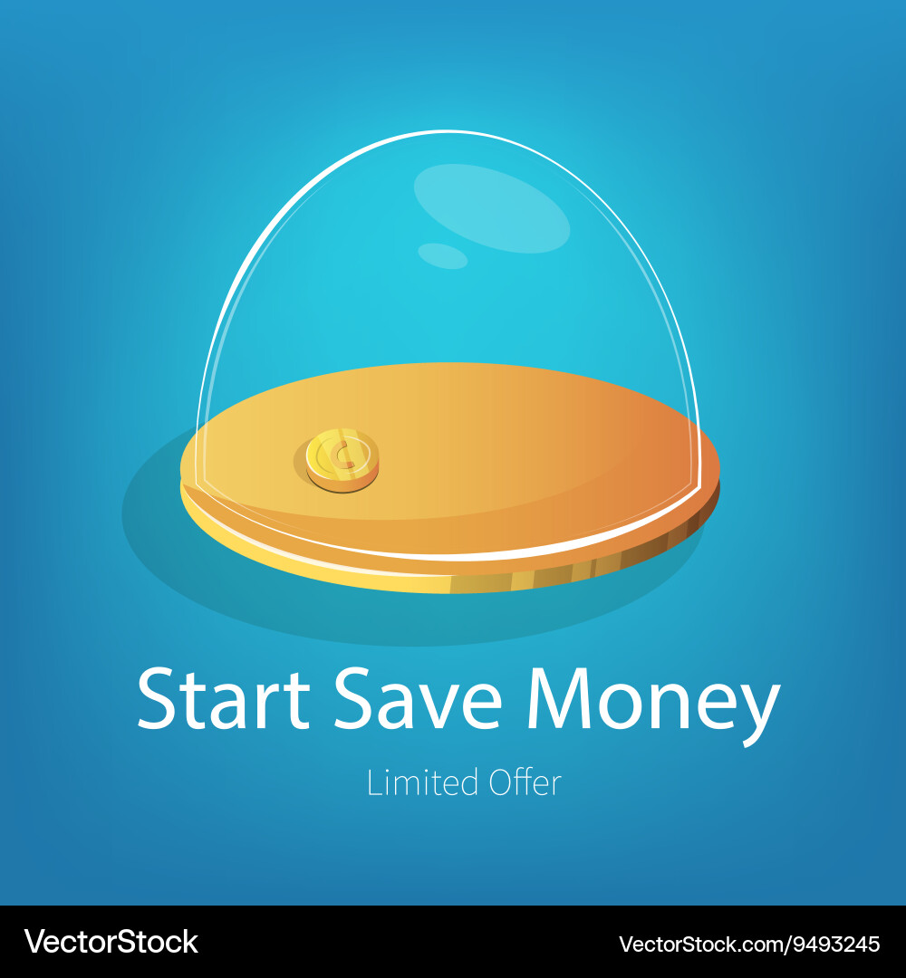 Money glass bowl Royalty Free Vector Image - VectorStock