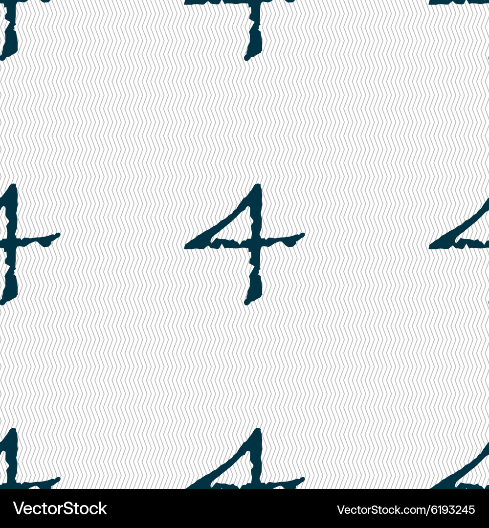 Number four icon sign seamless abstract background