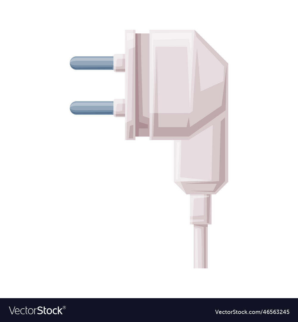 Power Plug As Movable Connector With Cable And Vector Image