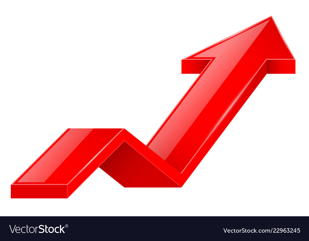 Red Arrow 3d Up Icon Royalty Free Vector Image