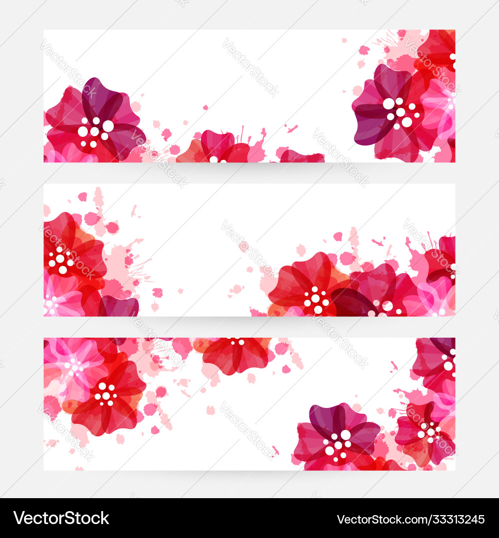Romantic background with red and pink flowers Vector Image