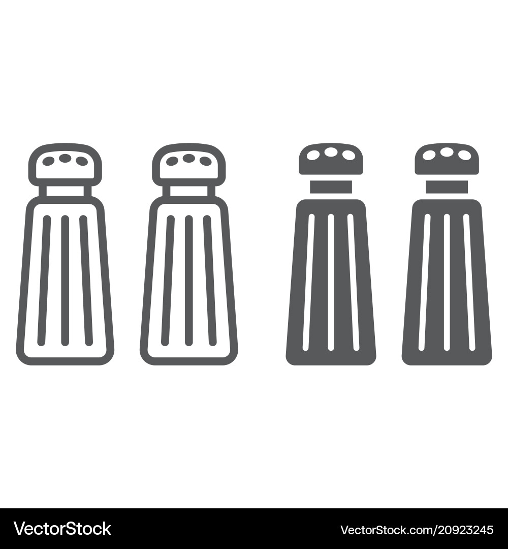 Salt and pepper shaker line glyph icon Royalty Free Vector