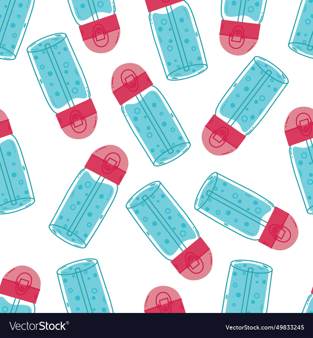 Seamless pattern water bottle Royalty Free Vector Image