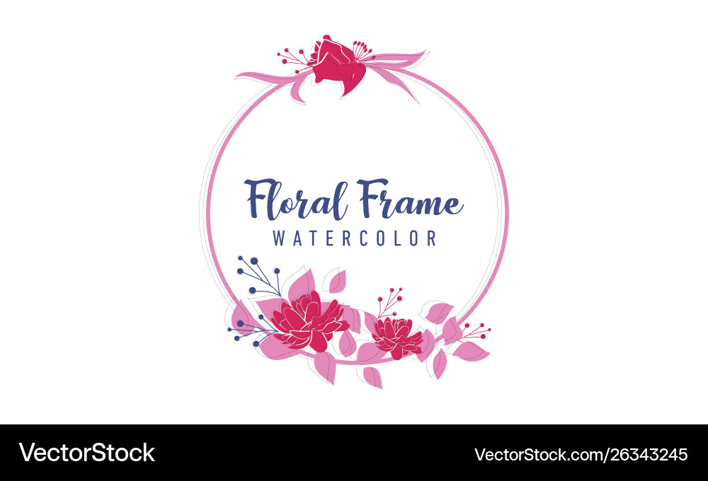 Set floral frame wedding invitation flower log Vector Image