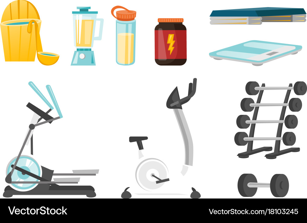 Sport equipment cartoon set Royalty Free Vector Image
