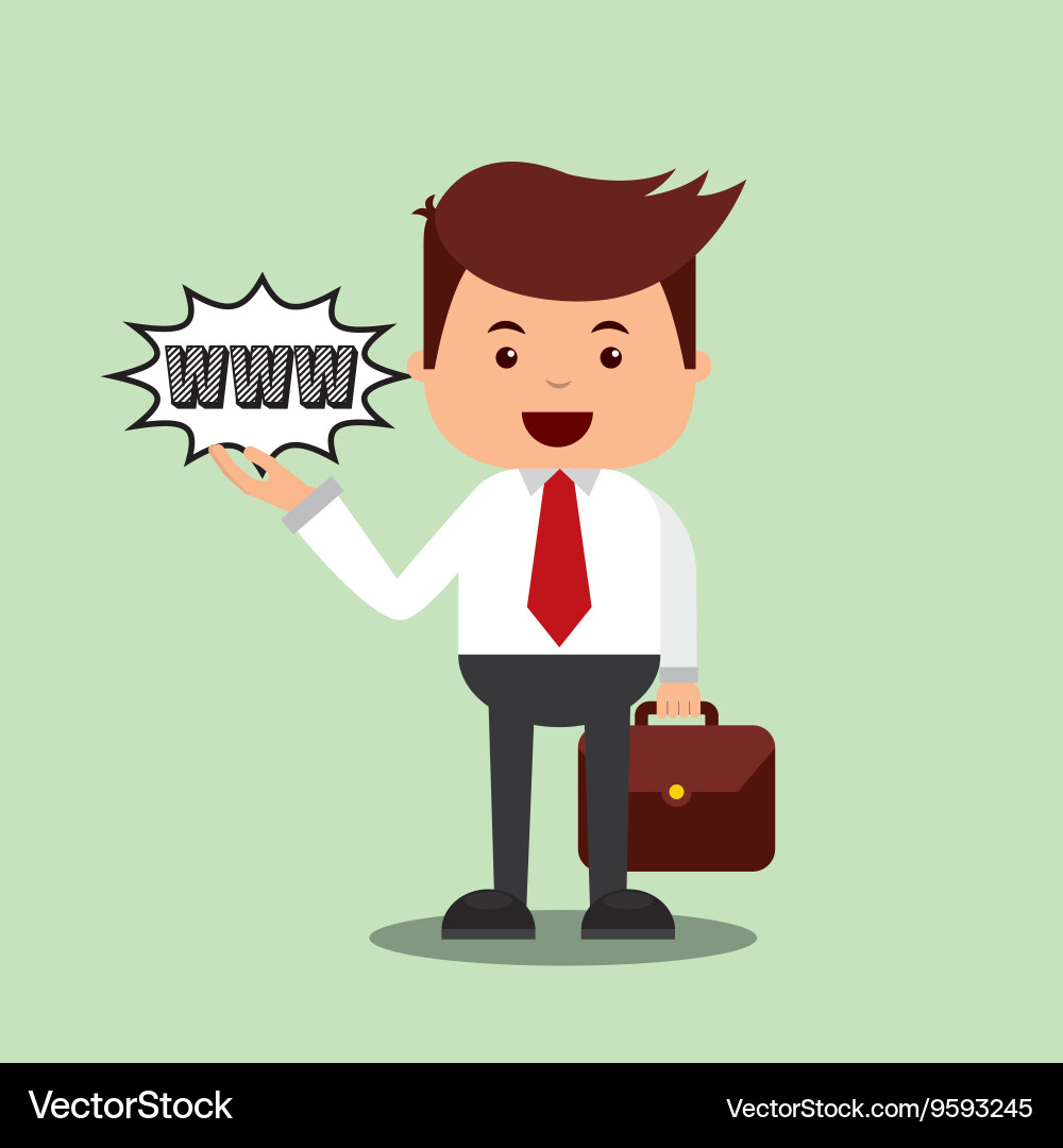 Successful businessman character isolated icon Vector Image