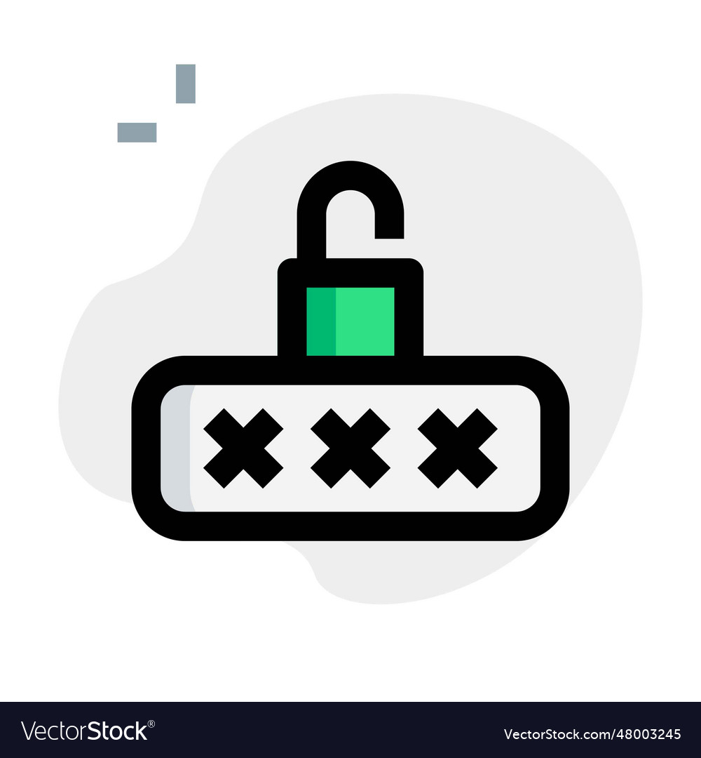 System unlock through a secured passcode Vector Image