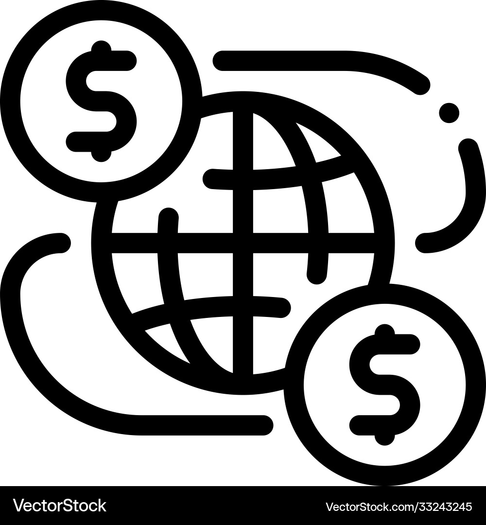 Worldwide financial partnership icon Royalty Free Vector