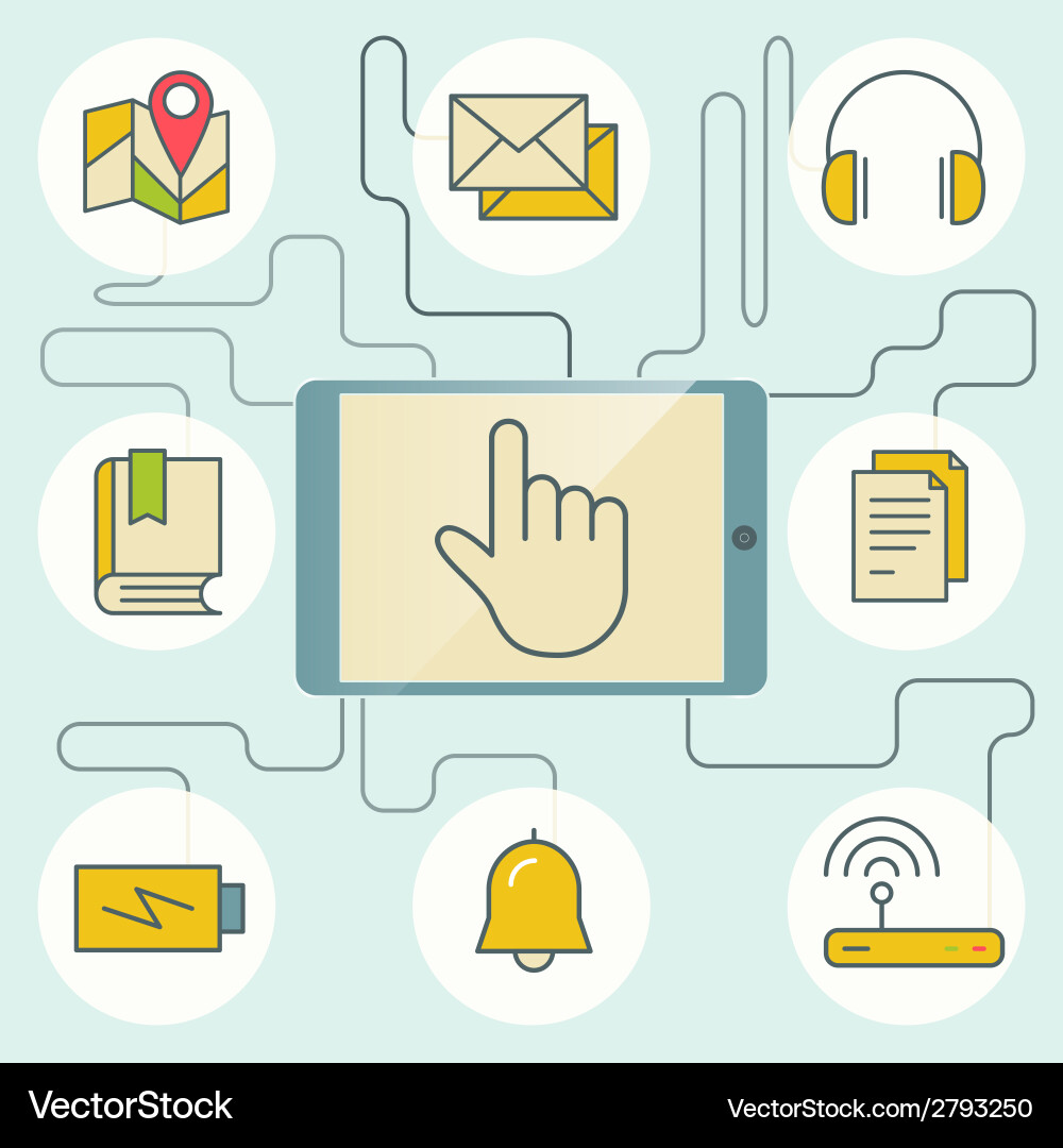 Application and devices infographics with icons Vector Image