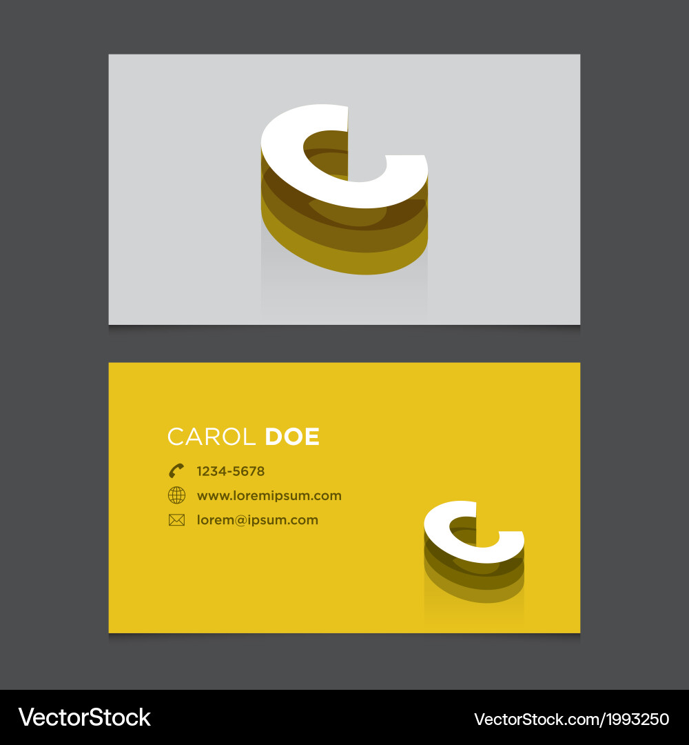Business card letter c Royalty Free Vector Image