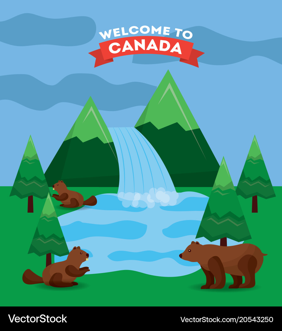 Canada country symbols Royalty Free Vector Image