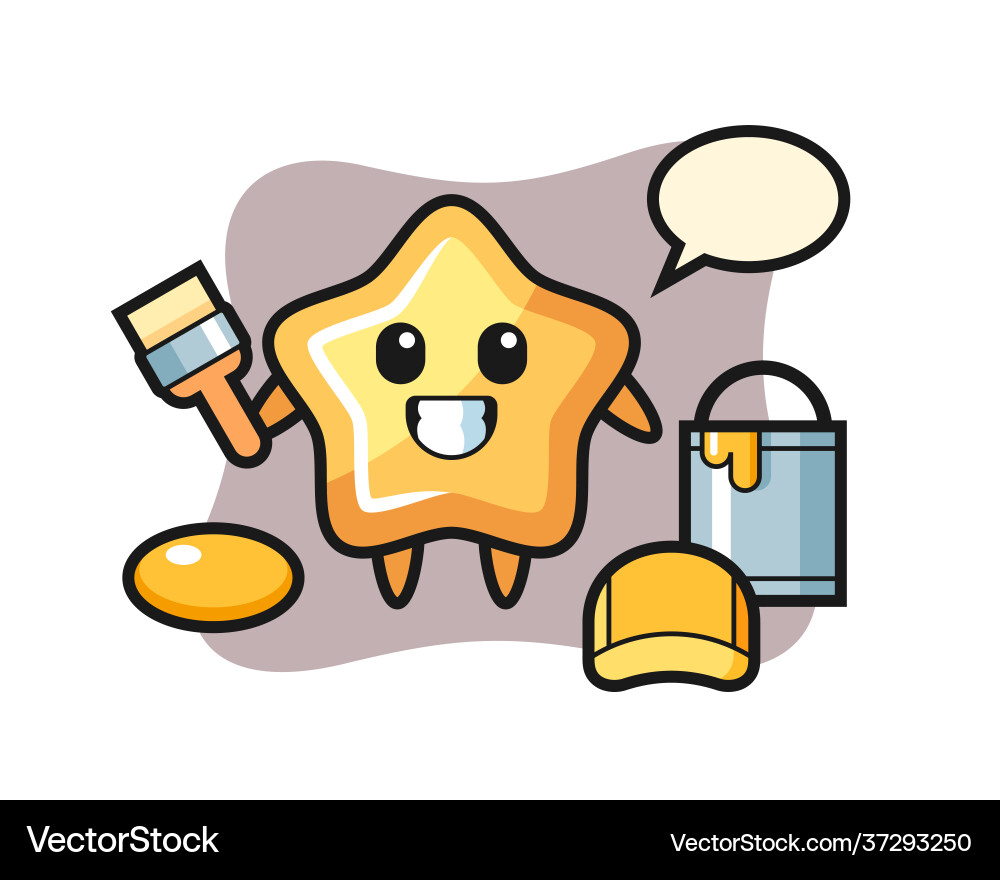 Character star as a painter Royalty Free Vector Image