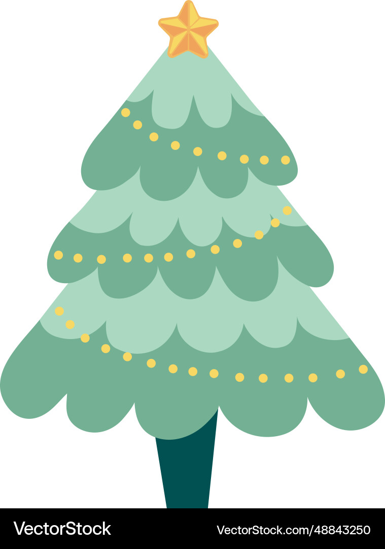 Christmas tree with star Royalty Free Vector Image
