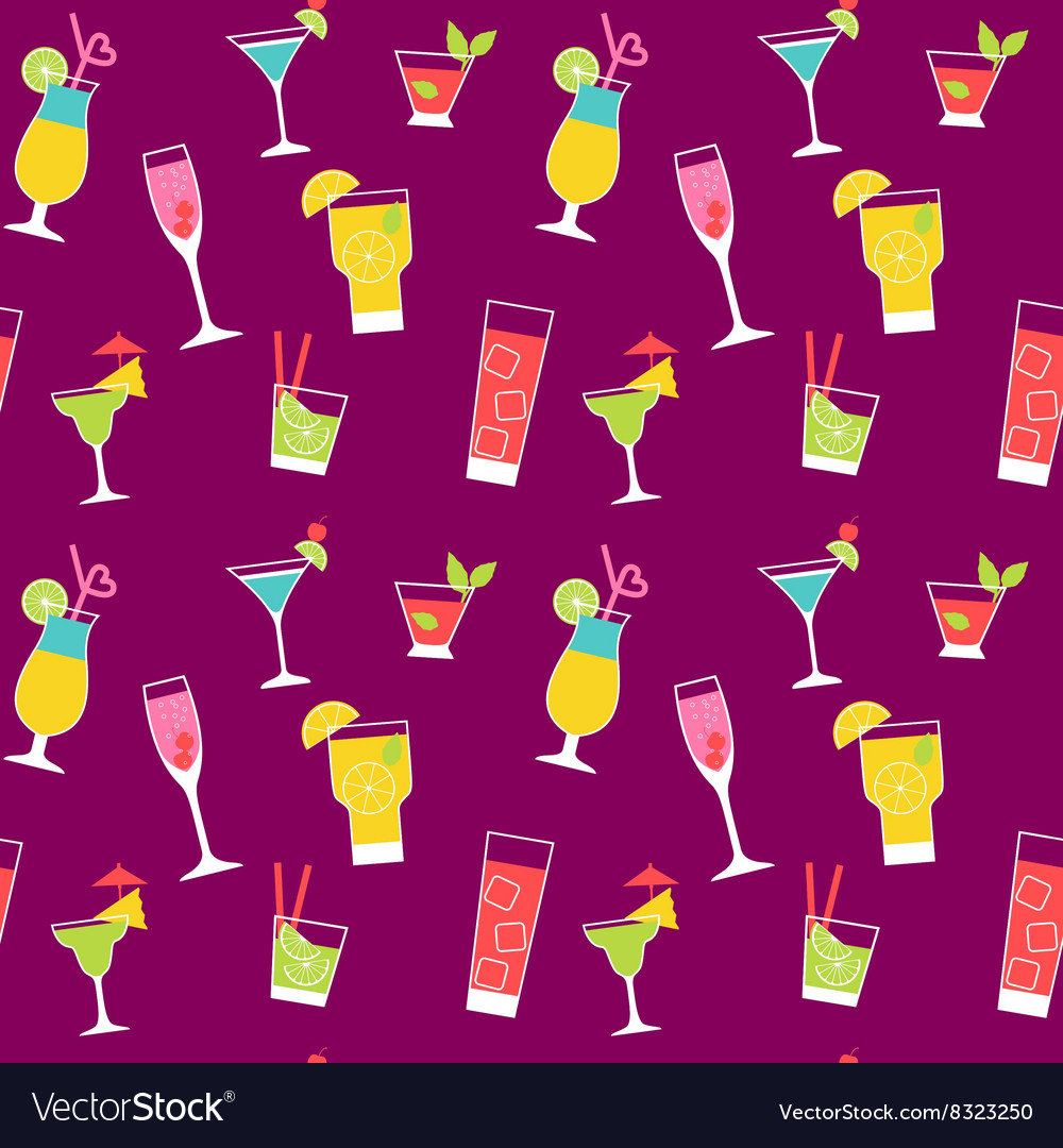 Cocktail pattern Royalty Free Vector Image - VectorStock