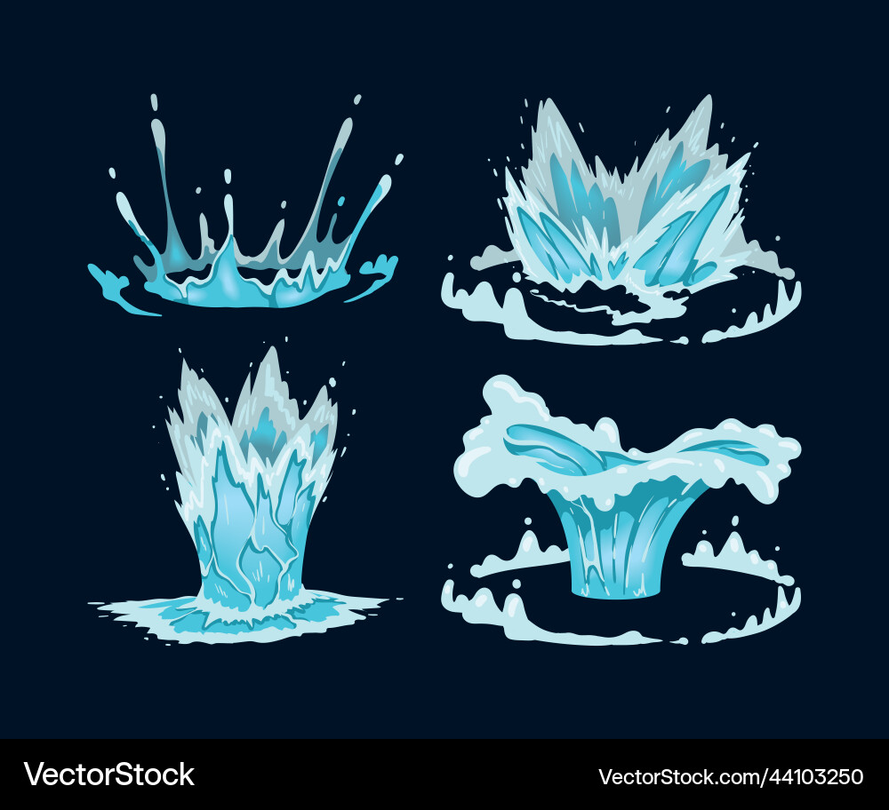 Four water clear icons Royalty Free Vector Image
