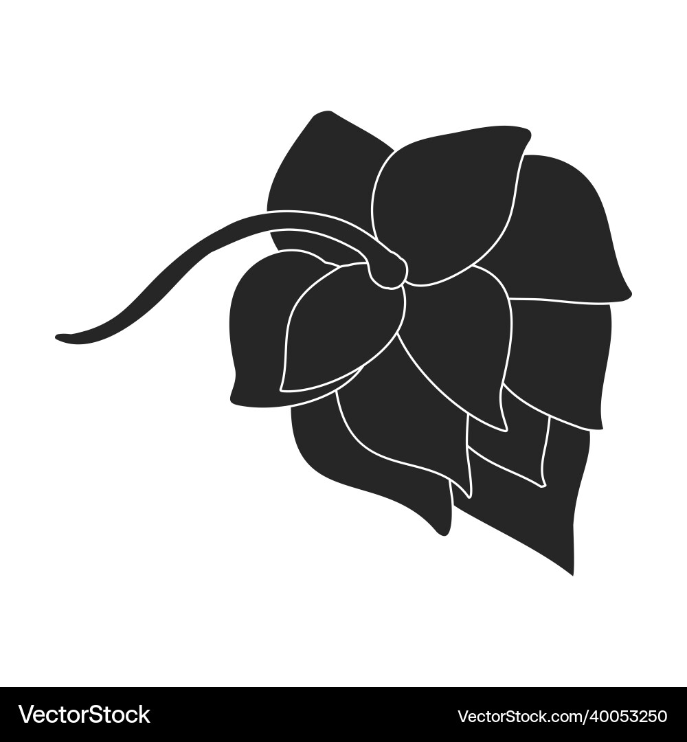 Hop black icon isolated black Royalty Free Vector Image