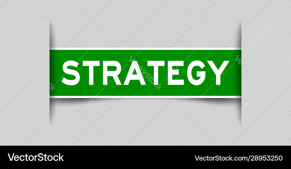 Label square green sticker in word strategy Vector Image