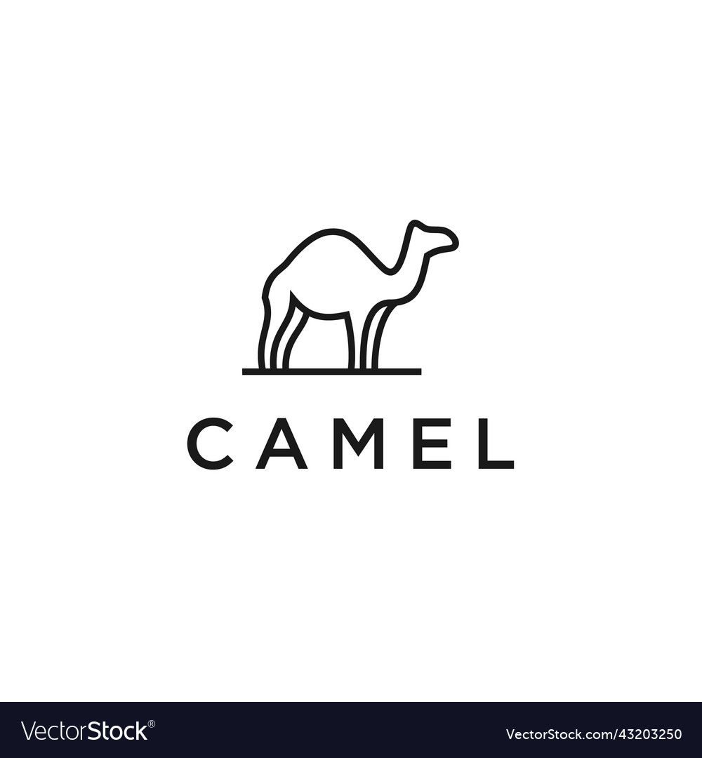 Monoline camel modern minimalist style logo Vector Image
