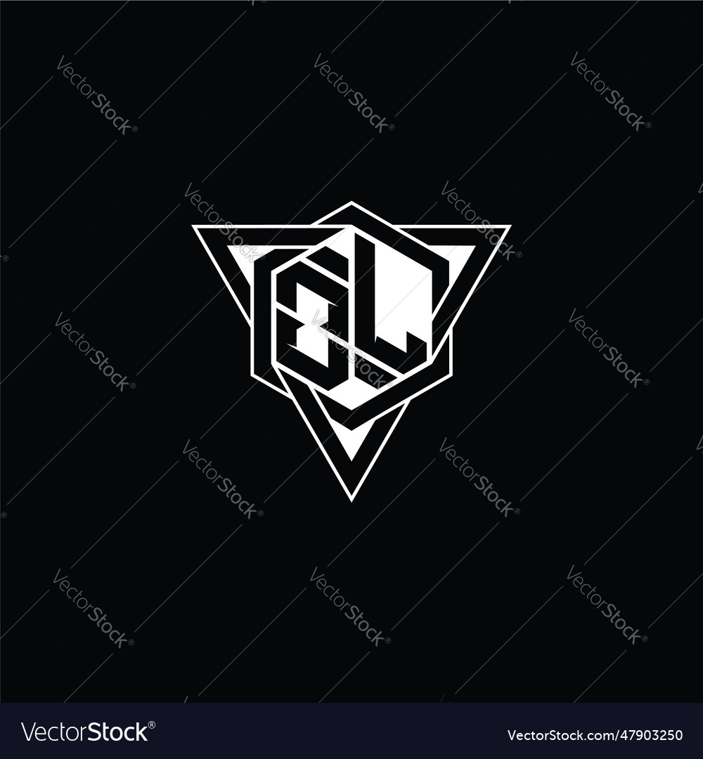 Ol letter logo monogram hexagon shape Royalty Free Vector