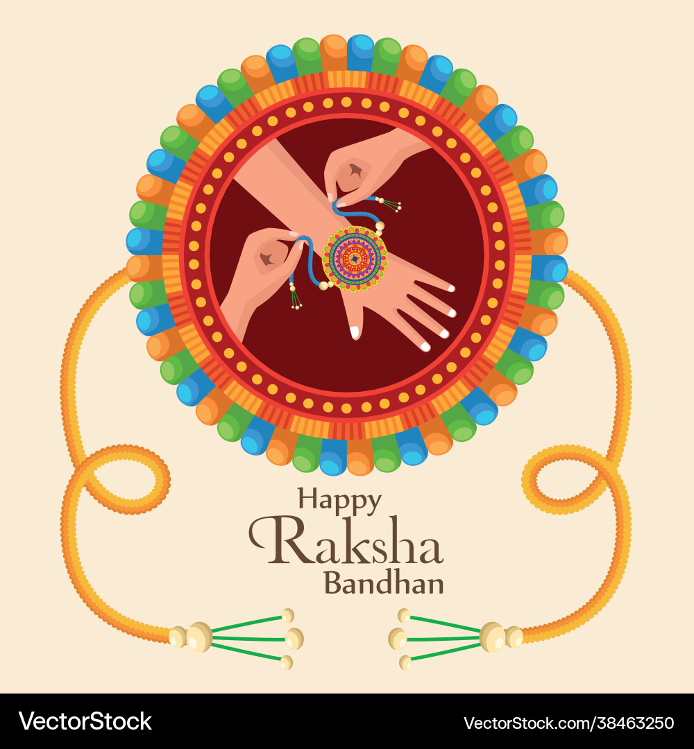 Raksha bandhan lettering card Royalty Free Vector Image