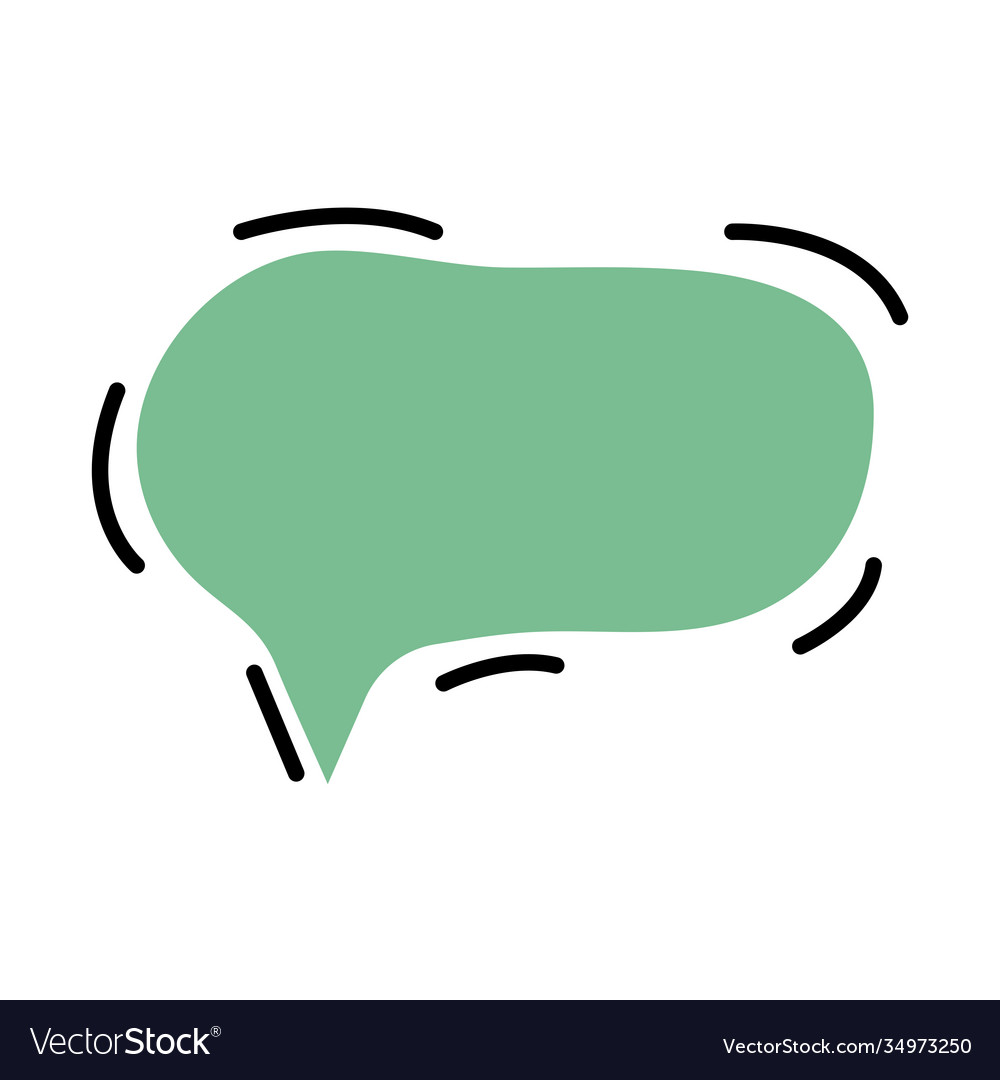 Speech bubble green color isolated icon Royalty Free Vector
