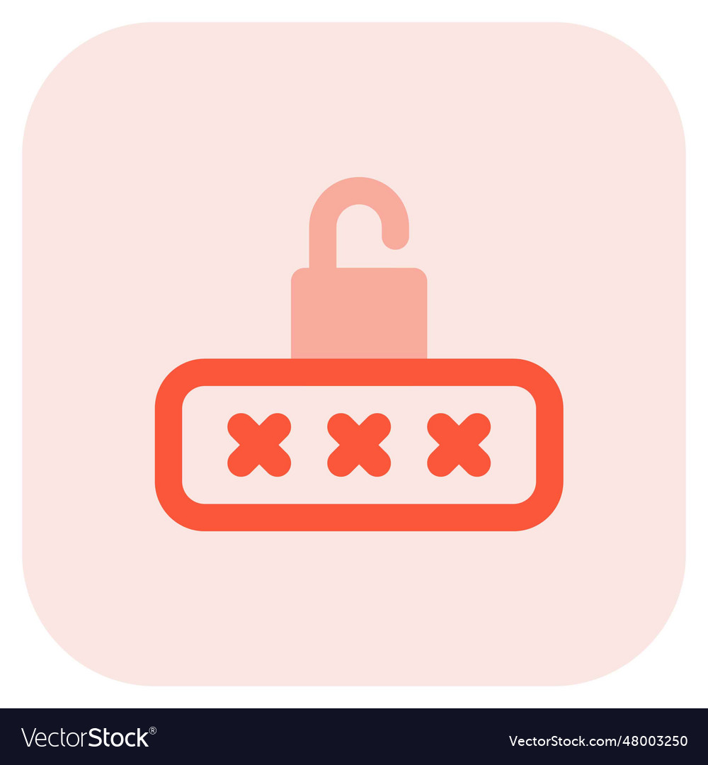 System unlock through a secured passcode Vector Image