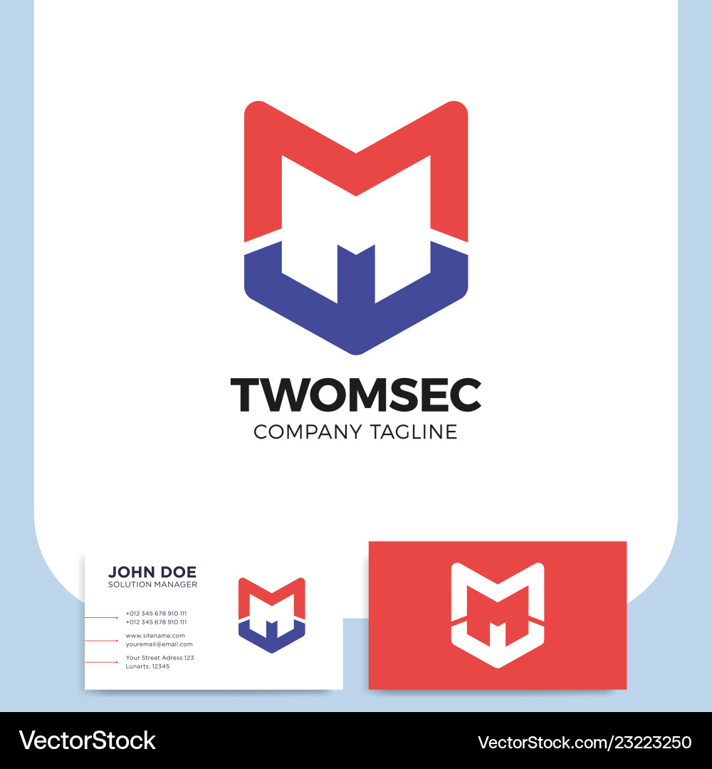 Two letter m shield logo icon design template Vector Image