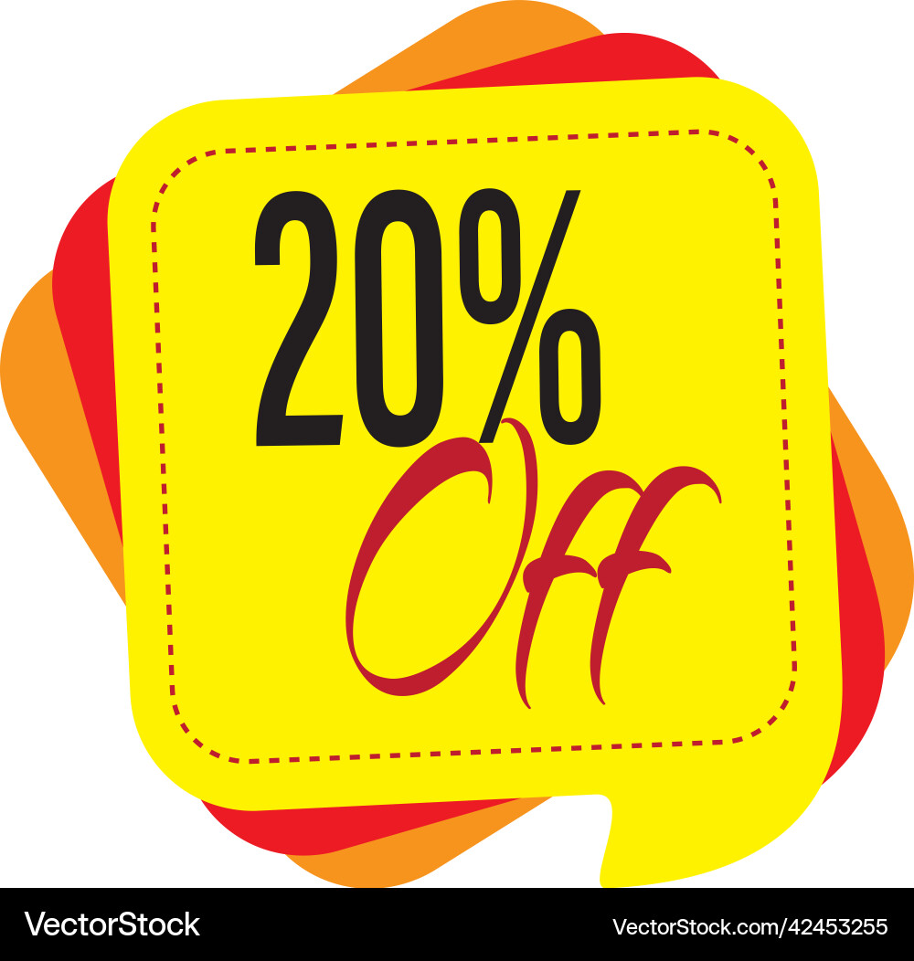20 percentage discount icon template design Vector Image