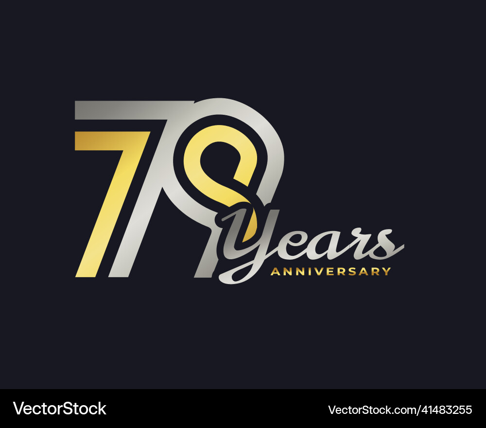 79 year anniversary celebration with handwriting Vector Image