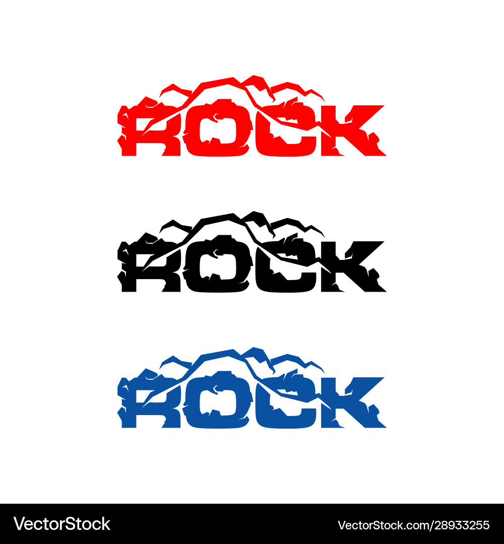 Bold with crack style rock lettering logo design Vector Image