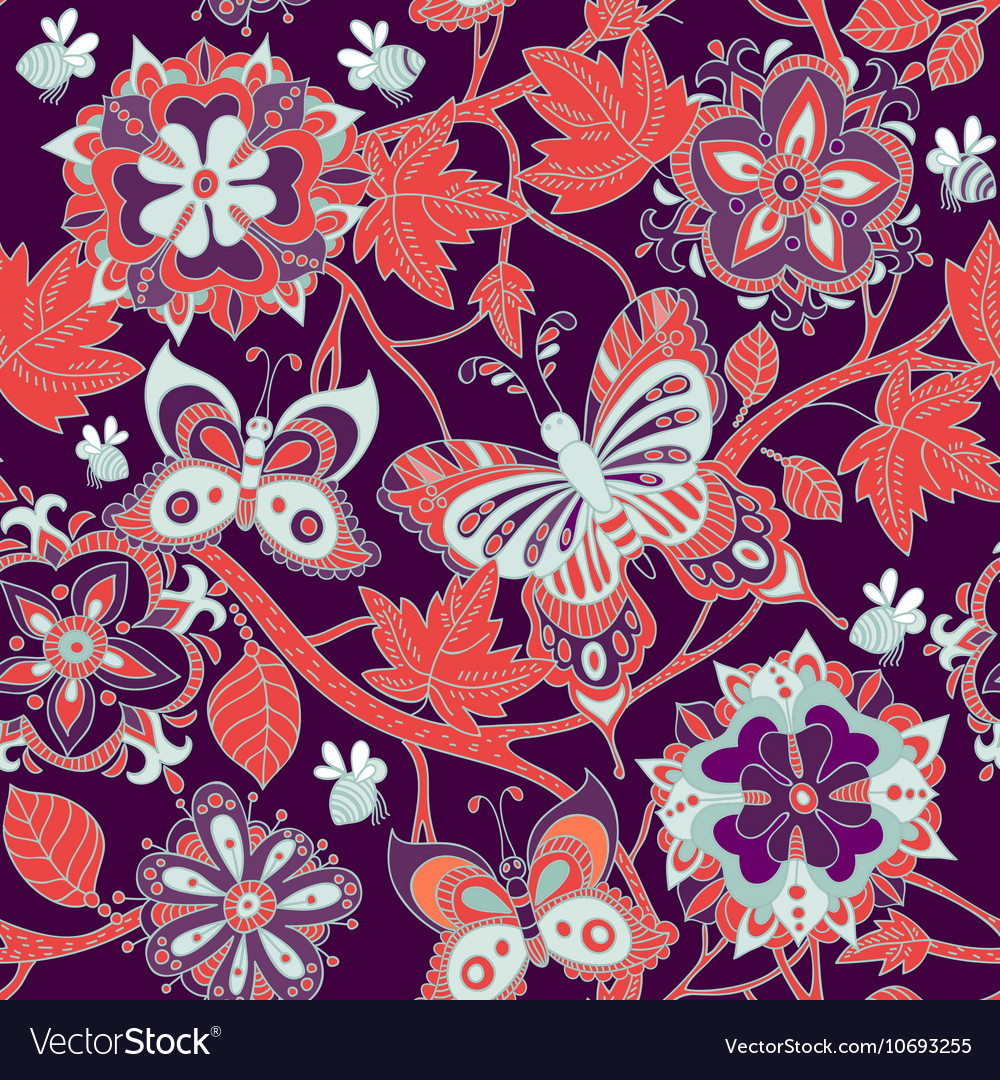 Bright colorful seamless pattern flowers Vector Image