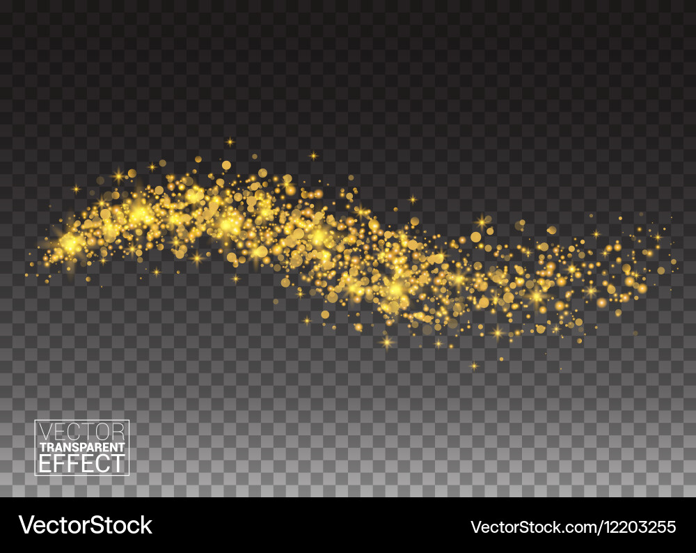 Cosmic glittering wave golden sparkling star Magic