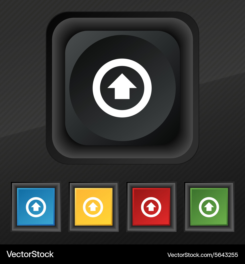 Direction arrow up icon symbol set of five Vector Image