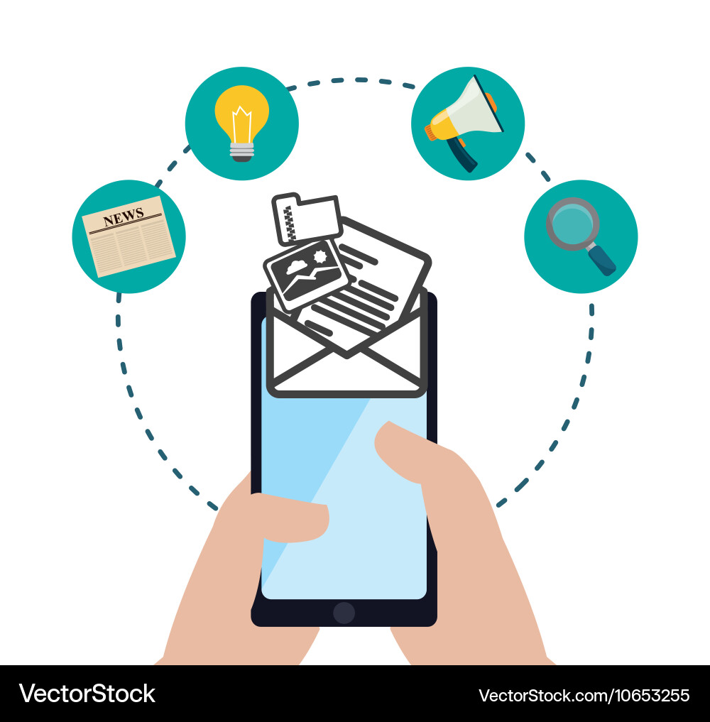 Email marketing and communication media design Vector Image