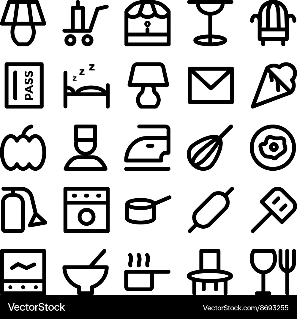 Hotel and Restaurant Icons 15 Royalty Free Vector Image